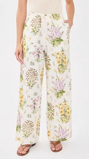 LA MAREGOLD The Delphine Pants - Large Botanical Print