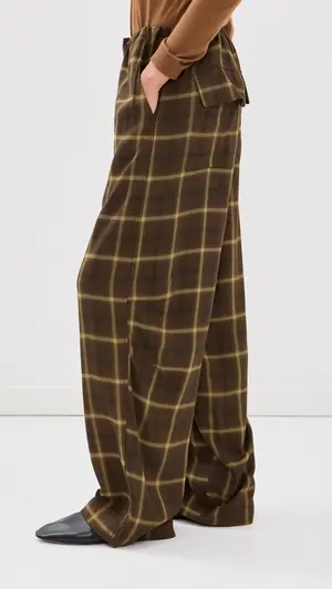 Co Drawstring Plaid Pants