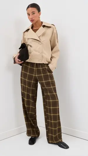 Co Drawstring Plaid Pants