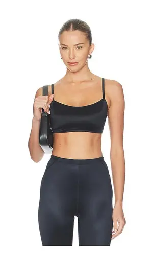 NIKESKIMS Shine Scoop Cami Bra In Black - Obsidian