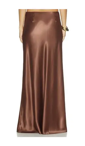 SRG Quinn Maxi Skirt In Brown