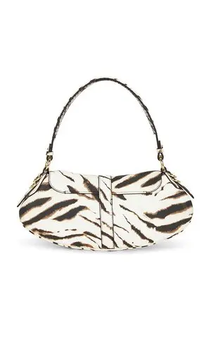 GANNI B-kat Zebra Bag In Ivory - Egret