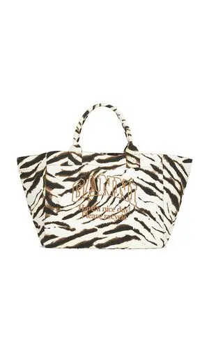 GANNI Xxl Shopper Zebra Bag In Multi