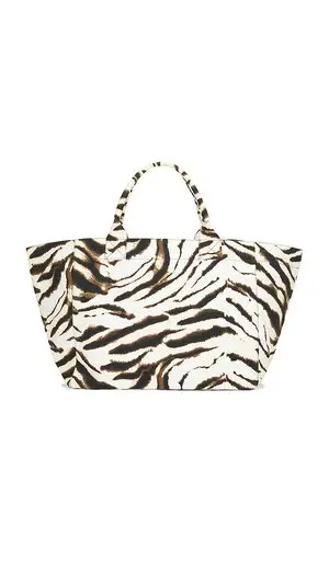GANNI Xxl Shopper Zebra Bag In Multi