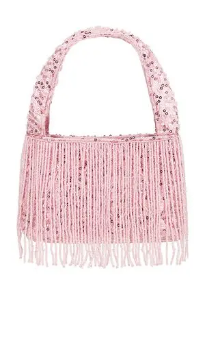8 Other Reasons Compact Sequin Bag With Cascading Frin In Pink