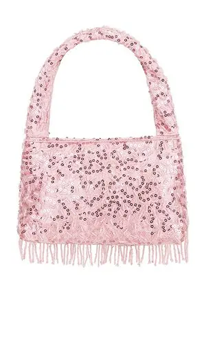 8 Other Reasons Compact Sequin Bag With Cascading Frin In Pink