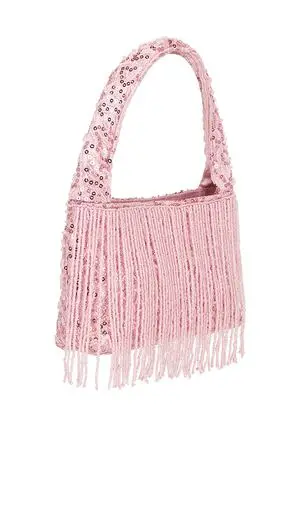 8 Other Reasons Compact Sequin Bag With Cascading Frin In Pink