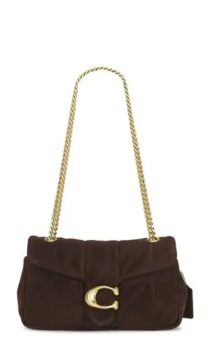 COACH Soft Quilted Suede Tabby Shoulder Bag 26 In Chocolate
