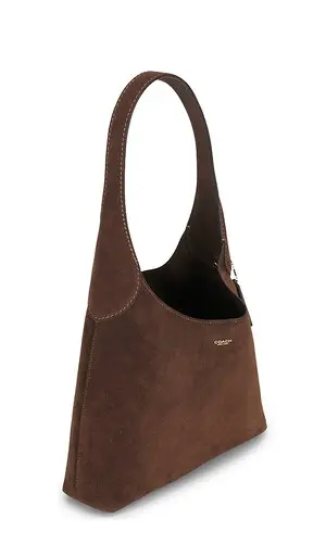 COACH Suede Brooklyn Shoulder Bag 28 In Chocolate