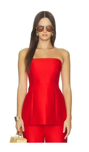SRG Red Wool And Silk Blend Strapless Top