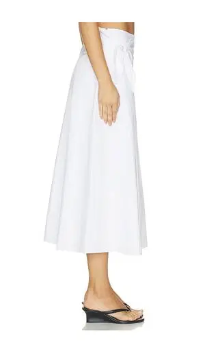 Vince Scarf Tie Skirt In White - Optic White