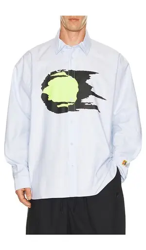 Nike Club Rules Oxford Long Sleeve Shirt In Blue - Hydrogen Blue