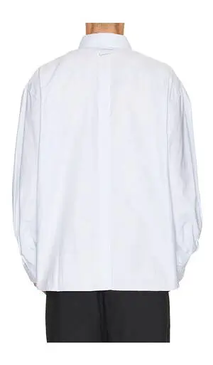 Nike Club Rules Oxford Long Sleeve Shirt In Blue