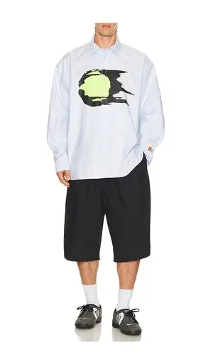 Nike Club Rules Oxford Long Sleeve Shirt In Blue