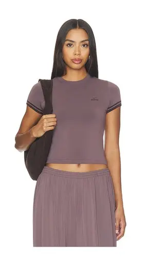 NIKESKIMS Stretch Knit Crop Crew In Taupe - Resin