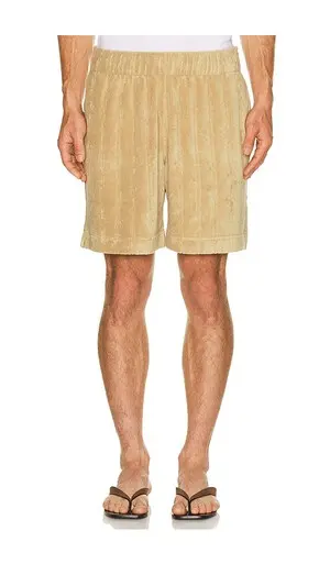 J. Lindeberg Allan Stripe Terry Shorts - Kelp