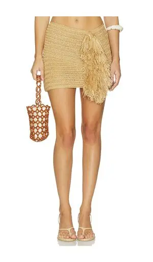 SIMONMILLER Pom Pom Mini Skirt - Tan