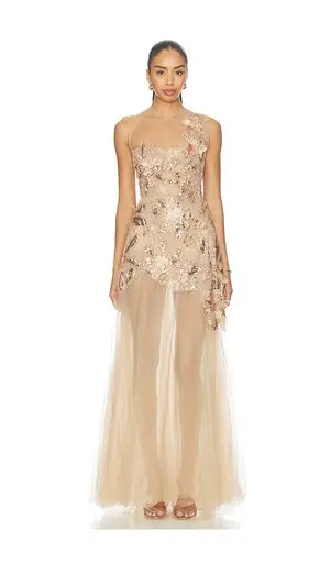 BRONX BANCO Layla Embellished Maxi Dress