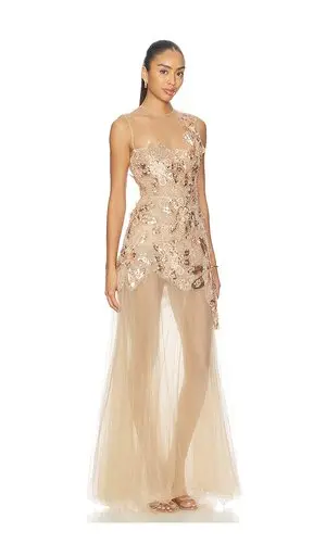 BRONX BANCO Layla Embellished Maxi Dress