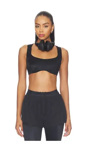 NIKESKIMS Shine Open Scoop Bra In Black - Obsidian