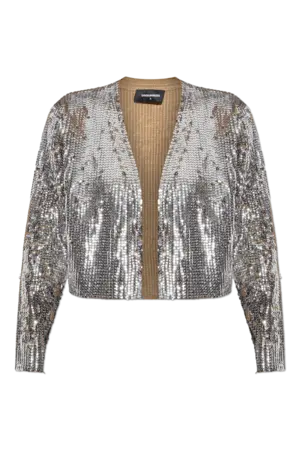 Dsquared2 Wool Cardigan With Shimmering Sequins