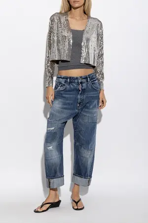 Dsquared2 Wool Cardigan With Shimmering Sequins