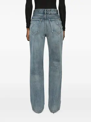 Alaïa Straight-leg Faded Wash Denim Jeans
