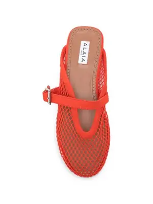 Alaïa Fishnet Slip-on Slippers - Orange