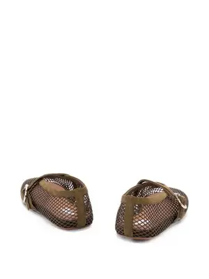 Alaïa Fishnet Ballet Flats - Green