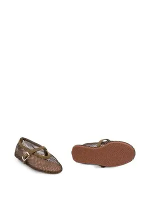 Alaïa Fishnet Ballet Flats - Green