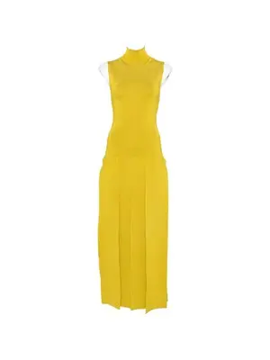 Alaïa Pleated Maxi Dress - Yellow