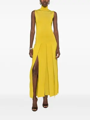 Alaïa Pleated Maxi Dress - Yellow