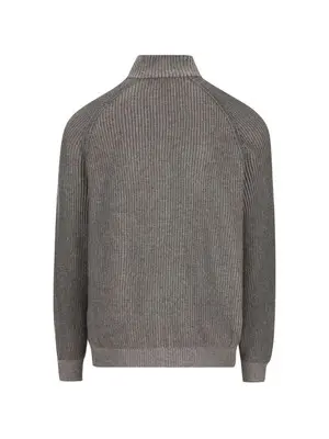 Brunello Cucinelli Ribbed Knit Zip-up Cardigan