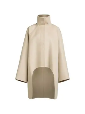 Alaïa Cashmere Asymmetric Coat - Beige