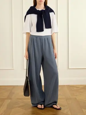 Tibi Winslow Cotton Jersey Wide-leg Track Pants