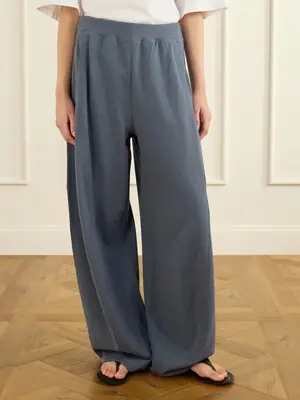 Tibi Winslow Cotton Jersey Wide-leg Track Pants