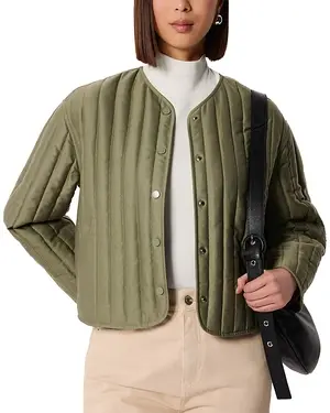 Whistles Cone Sleeve Quilted Jacket - Khaki