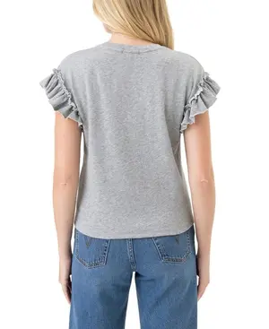Goldie LeWinter Heathered Ruffle Top
