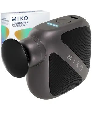 MIKO Pulse Go Portable Massage Gun With Adjustable Intensity And Interchangeable Heads For Targeted Muscle Relief - Black