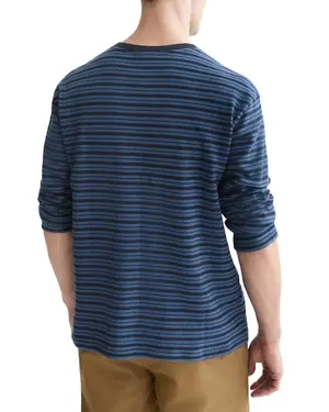 Scotch & Soda Textured Jacquard Stripe Long Sleeve Tee