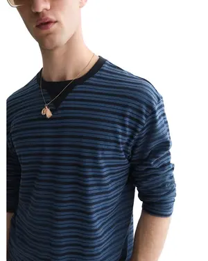 Scotch & Soda Textured Jacquard Stripe Long Sleeve Tee