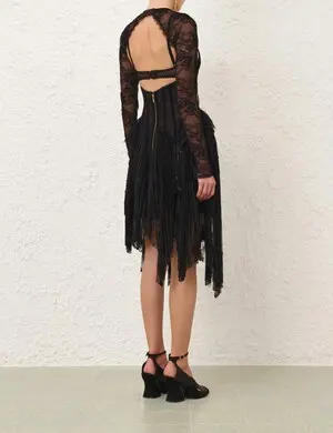 Zimmermann Valiant Lingerie Mini Dress - Black