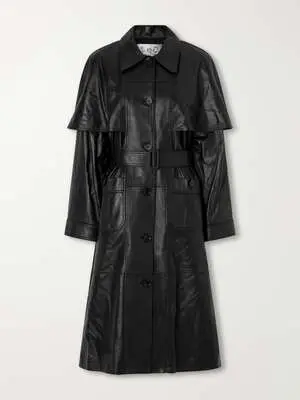 Sea Caitlin Belted Leather Trench Coat