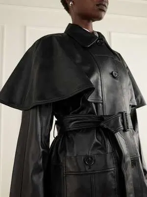 Sea Caitlin Belted Leather Trench Coat