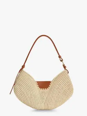 Loewe Paula's Ibizaswing Leather And Raffia Shoulder Bag