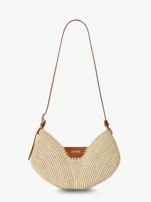 Loewe Paula's Ibizaswing Leather And Raffia Shoulder Bag