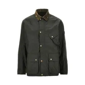 BARBOUR INTERNATIONAL Brake Line Waxed Cotton Jacket With Corduroy Collar