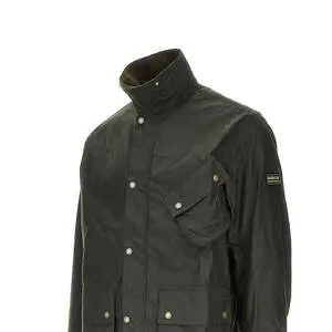 BARBOUR INTERNATIONAL Brake Line Waxed Cotton Jacket With Corduroy Collar