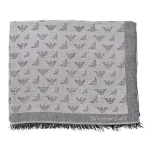 Emporio Armani Viscose-blend Scarf With Eagle Motif