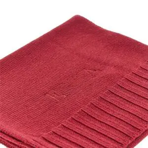 Emporio Armani Wool Scarf With Logo Embroidery